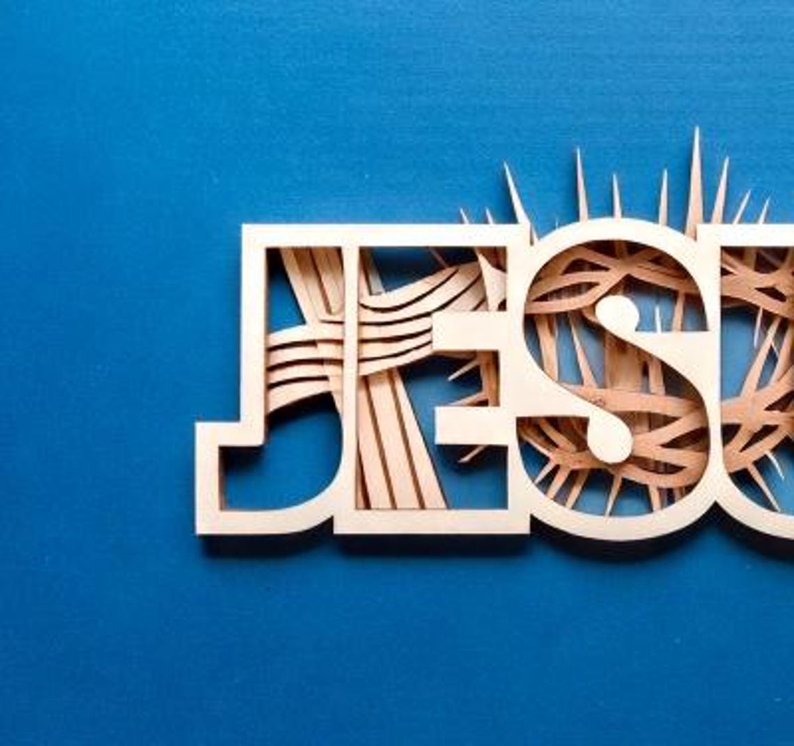 JESUS 3D Layered Laser Cut File – Desk Sign, Christian Decor, Svg, Png ...