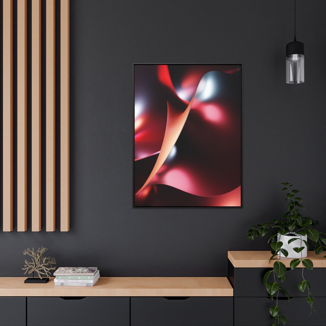 Modern Maroon Wall Art | Framed Canvas | Original Artwork - Etsy