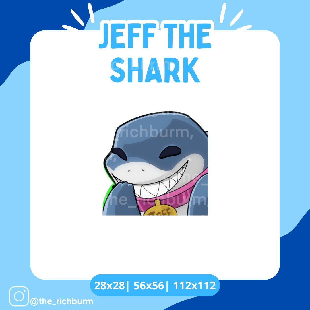 JEFF THE SHARK Laughing Animated Emote/ Twitch / Streamer / Youtube ...