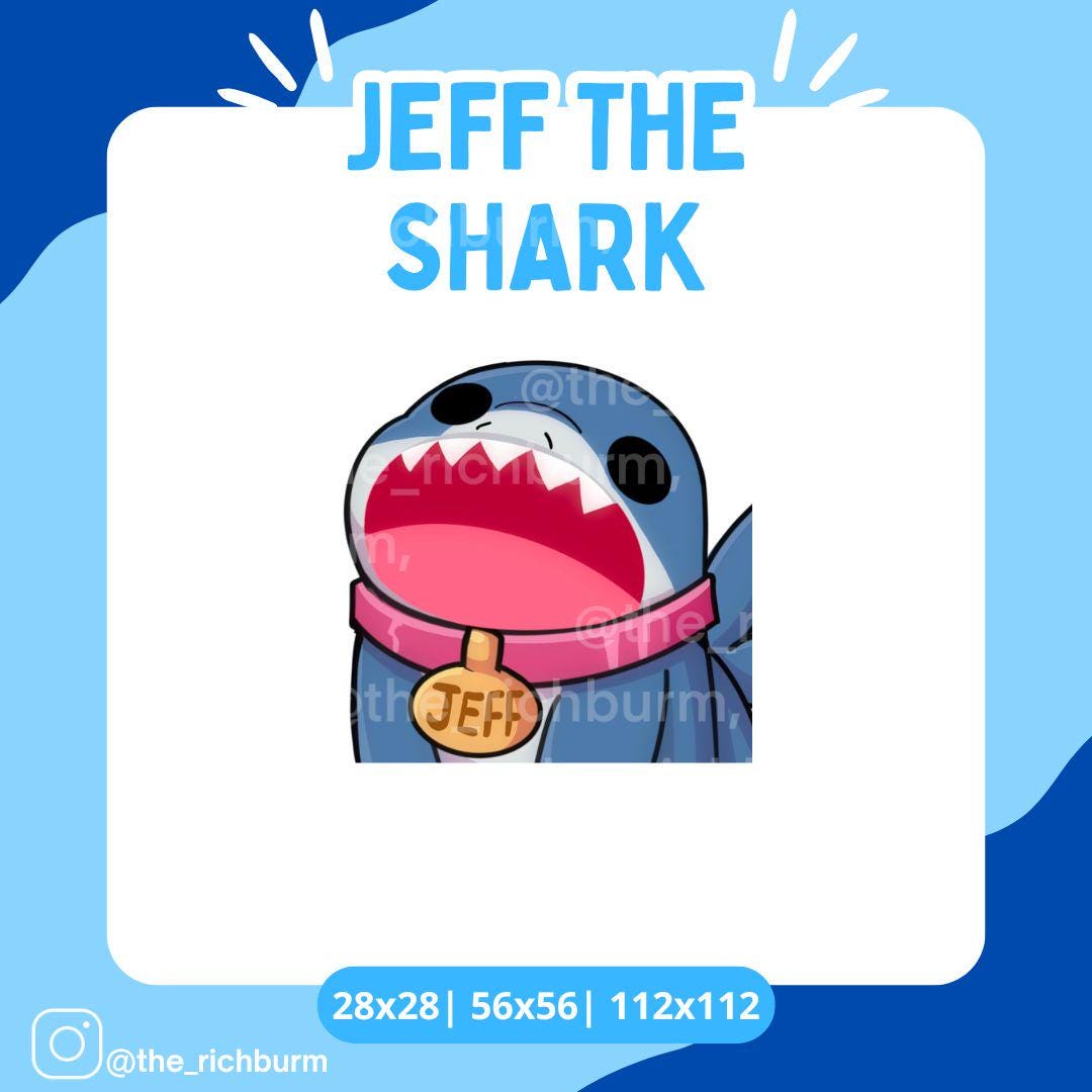 JEFF THE SHARK Mouth Open Animated Emote/ Twitch / Streamer / Youtube ...