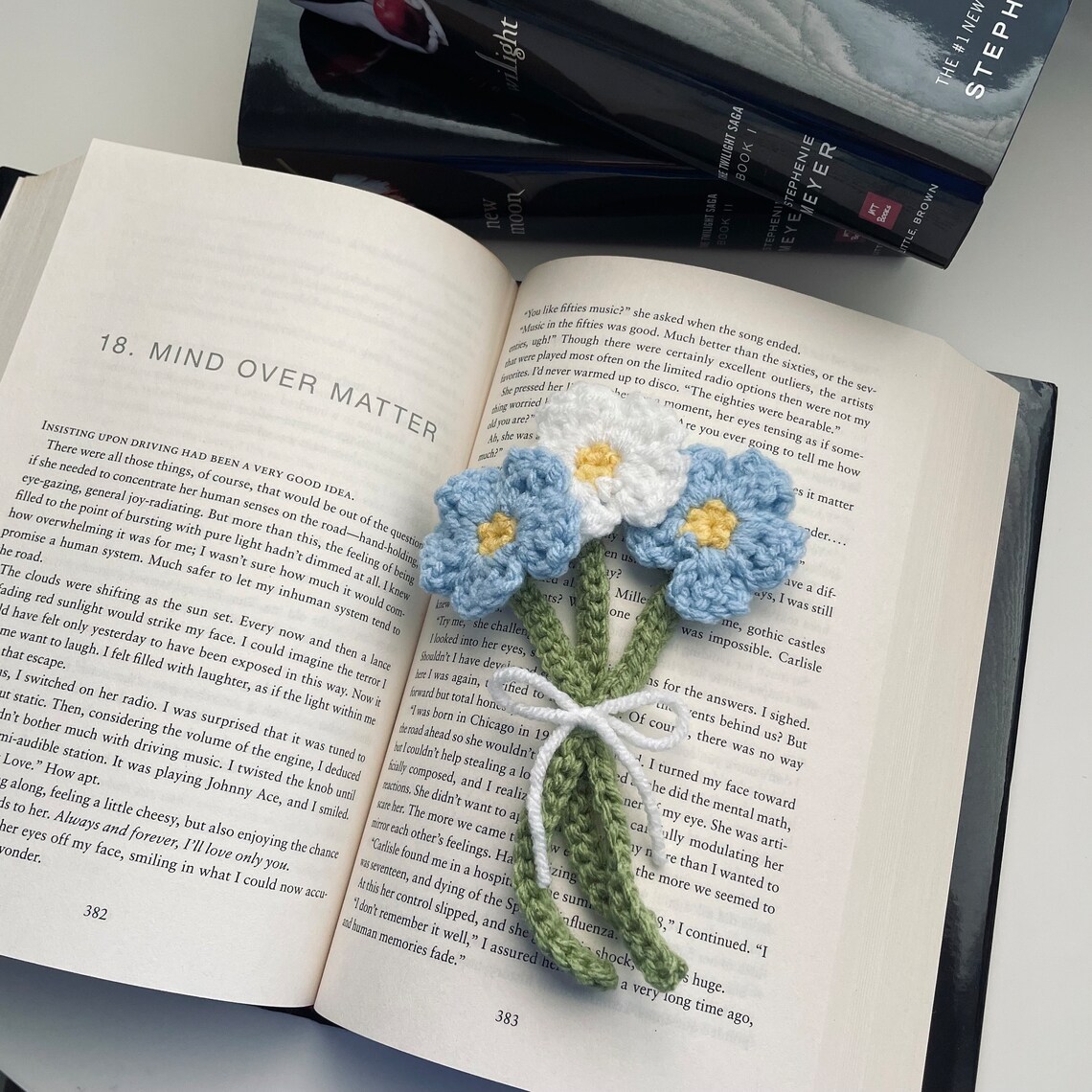 Crochet Pressed Flower Bouquet Bookmark - Etsy