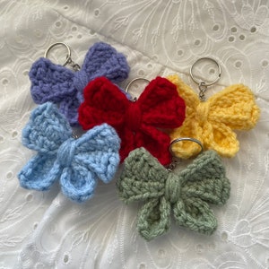 Crochet Bow Keychain - Etsy