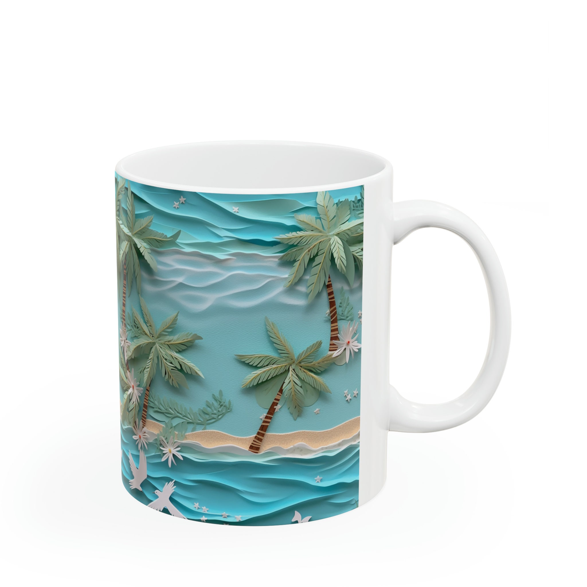 Palm Tree Themed Ceramic Mug, Palm Tree Mug, Tree Mug, Palm Lover Gift ...