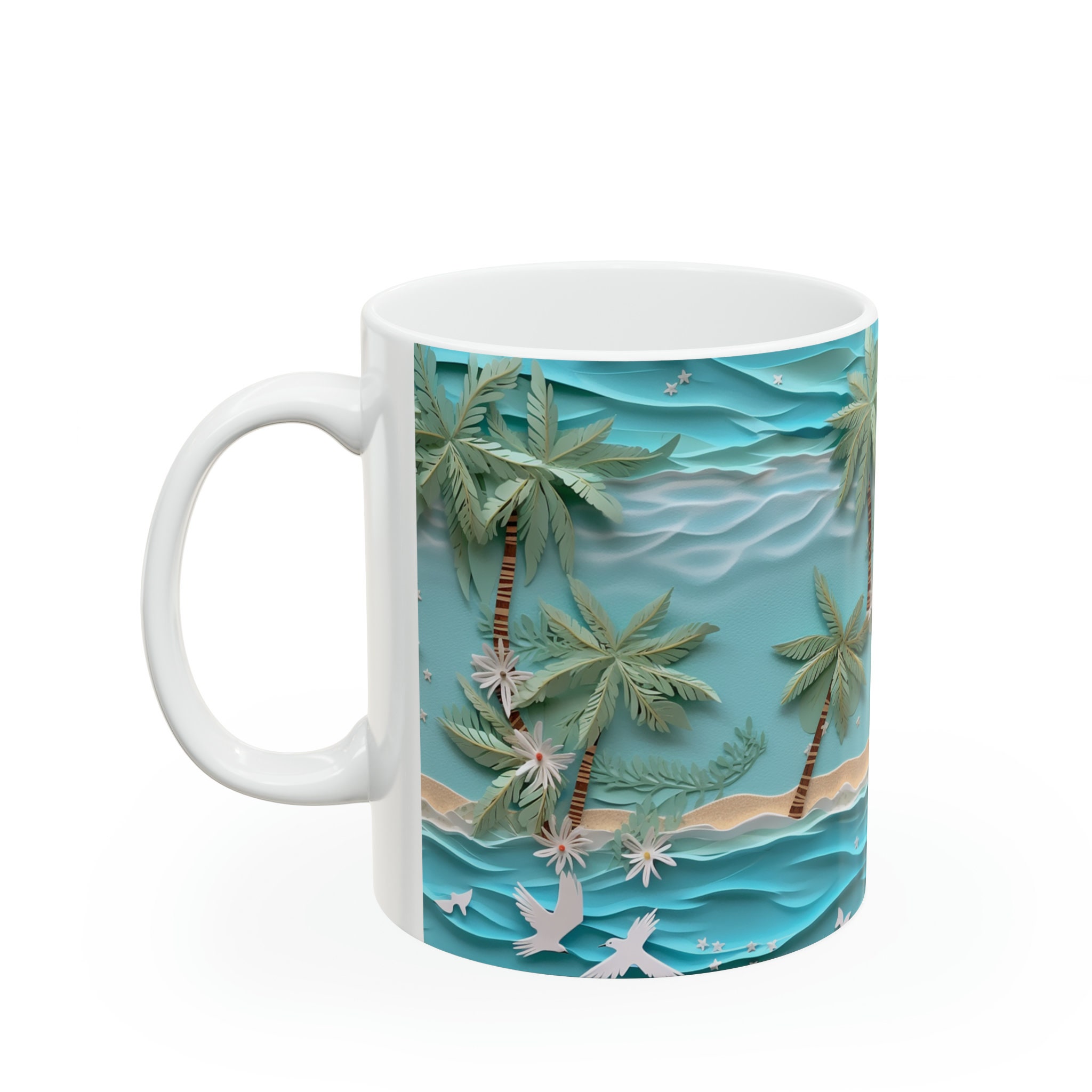 Palm Tree Themed Ceramic Mug, Palm Tree Mug, Tree Mug, Palm Lover Gift ...