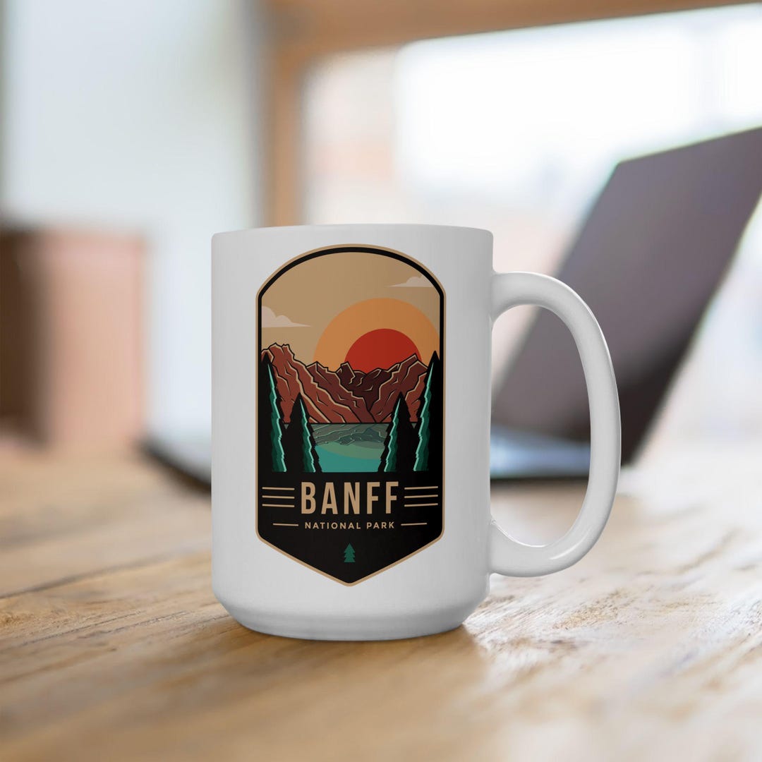 Banff National Park Ceramic Mug, Camping Coffee Mug, Coffee Lover Mug ...