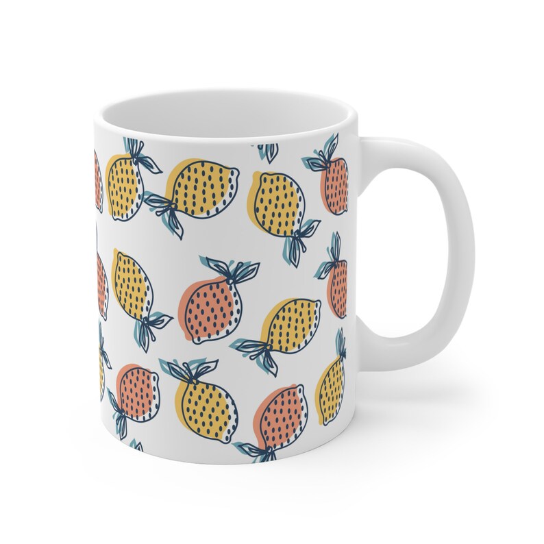 Summer Citrus Themed Coffee Mug, Citrus Coffee Mug, Tropical Mug ...