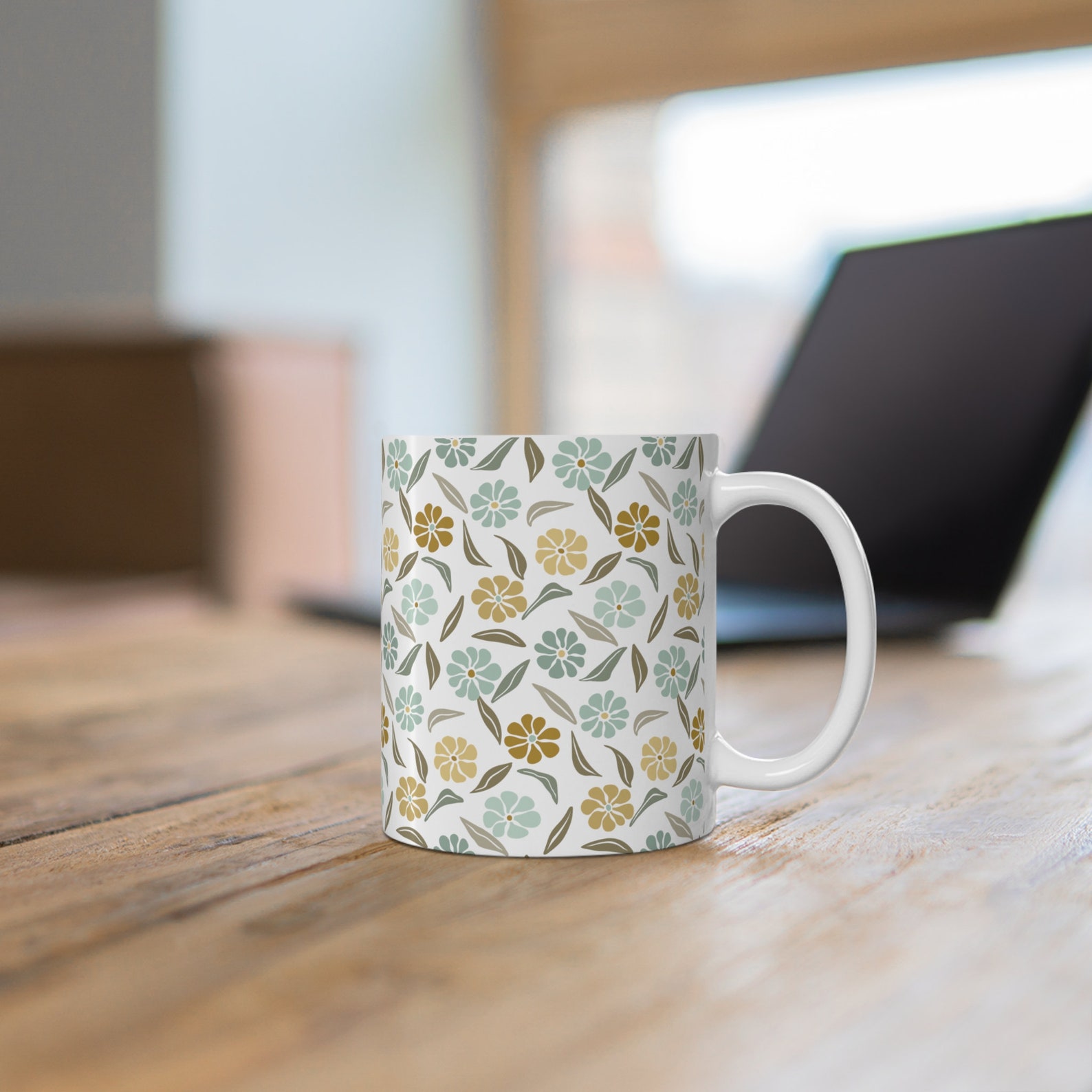 Boho Pattern Ceramic Mug, Boho Coffee Mug, Coffee Mug, Boho Art, Floral ...