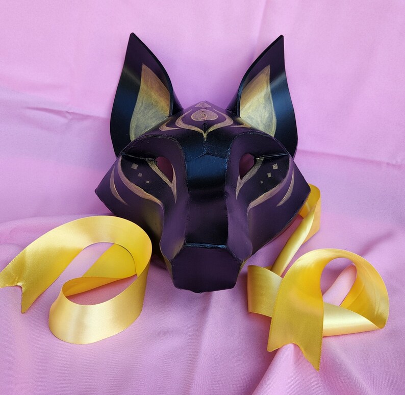 Kitsune Mask: Golden Night - Etsy