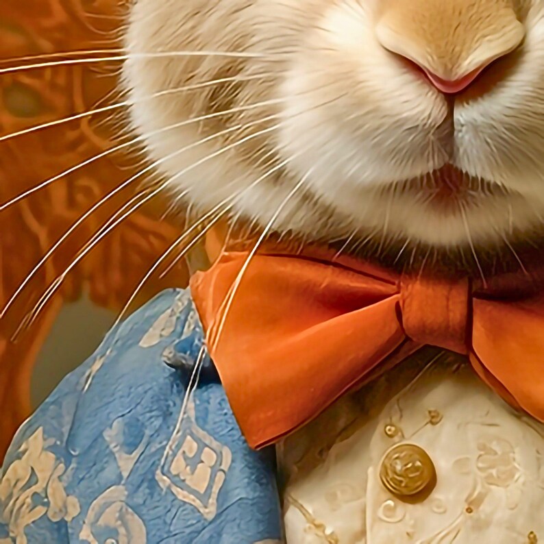 Victorian Bunny Art Print – Dapper Rabbit , Vintage Animal Art, Canvas ...