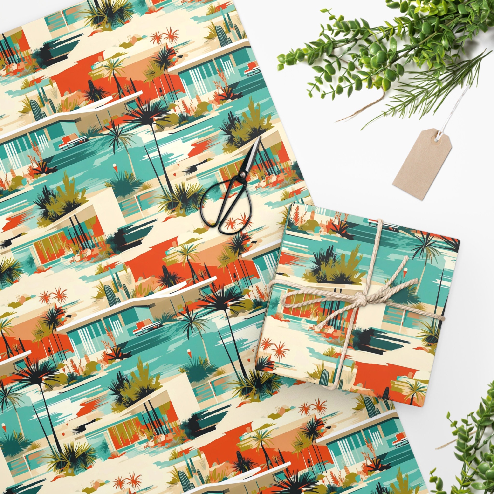 Mid-century Modern Wrapping Paper Rolls - Etsy