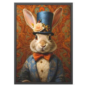 Victorian Bunny Art Print – Dapper Rabbit , Vintage Animal Art, Canvas ...