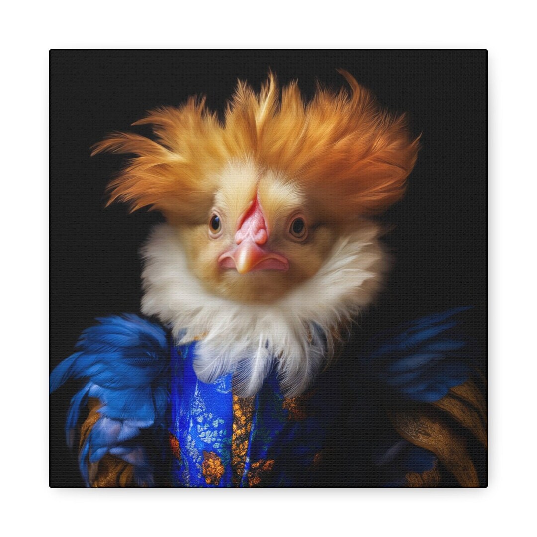 Victorian Royal Chicken Portrait Canvas Art Print Renaissance Artful ...
