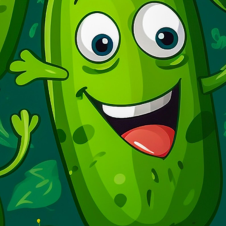 Pickle Power! Fun & Quirky Green Cartoon Pickle Wrapping Paper Rolls ...