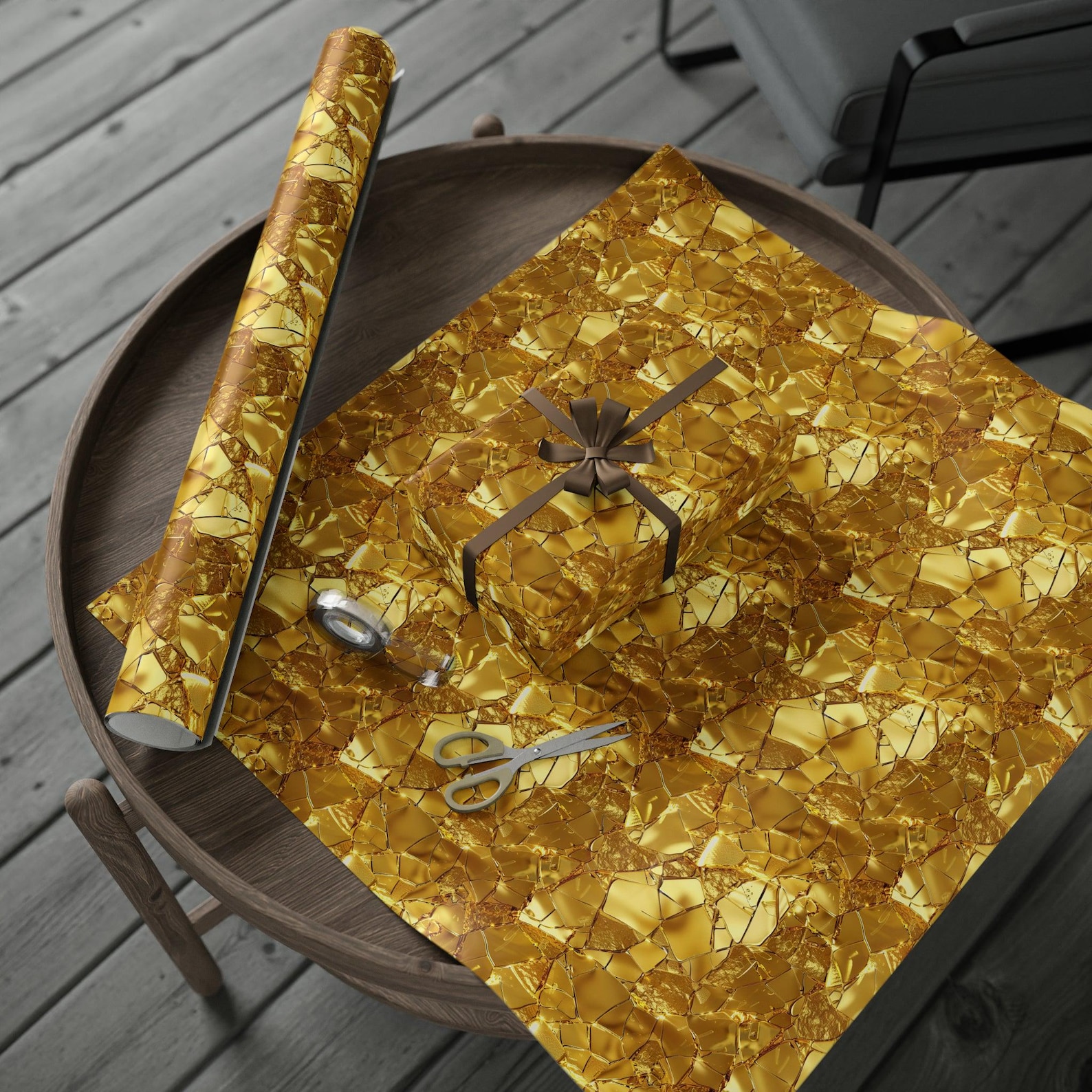 Gold Shattered Glass Wrapping Paper: Fine Art Giclee Rolls - Etsy