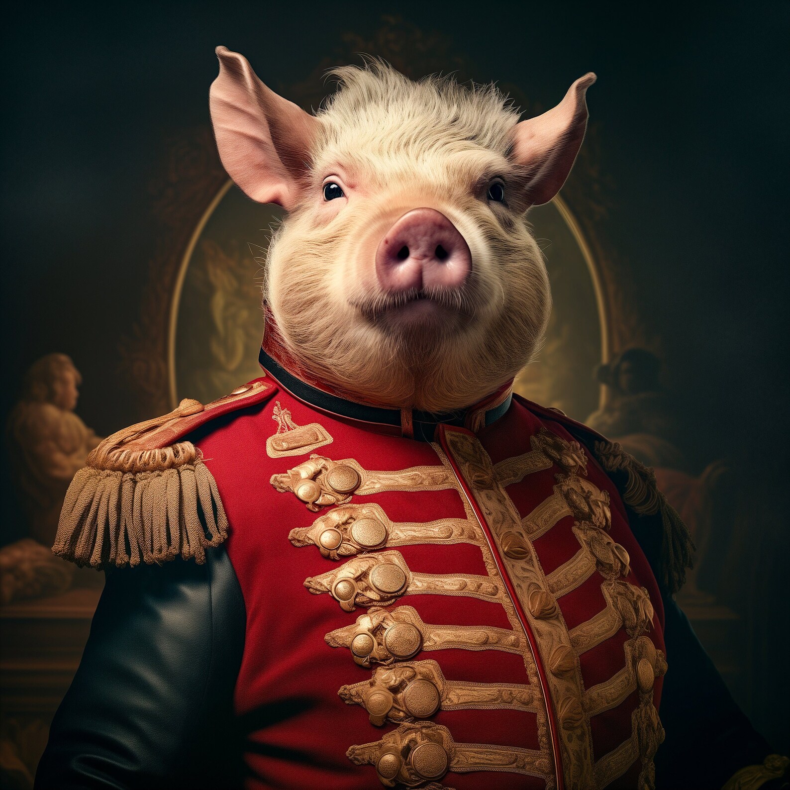 Victorian Pig Soldier general Sow Gallery Wrap Canvas - Etsy