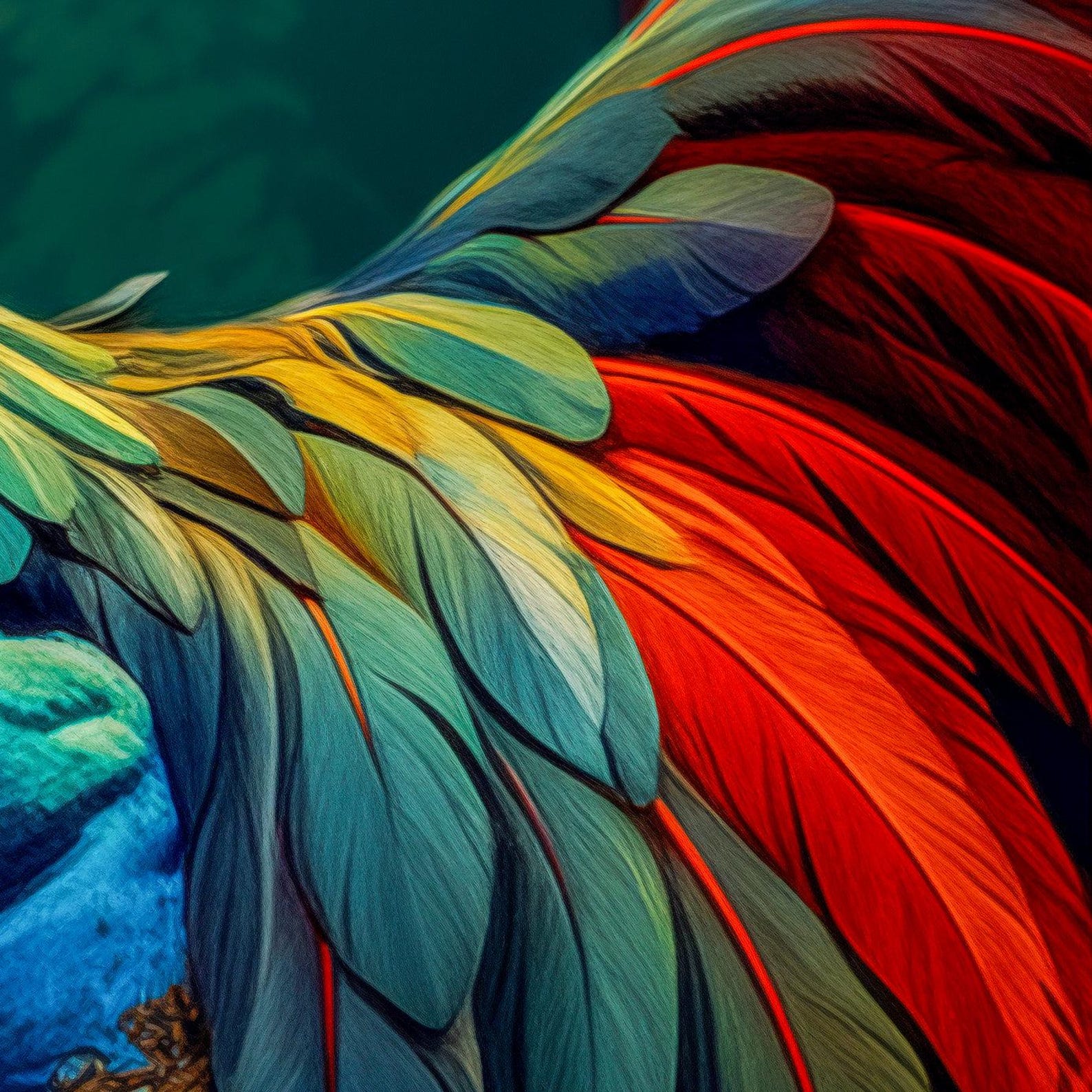 Colorful Renaissance Rooster Gallery Wrapped Canvas - Etsy