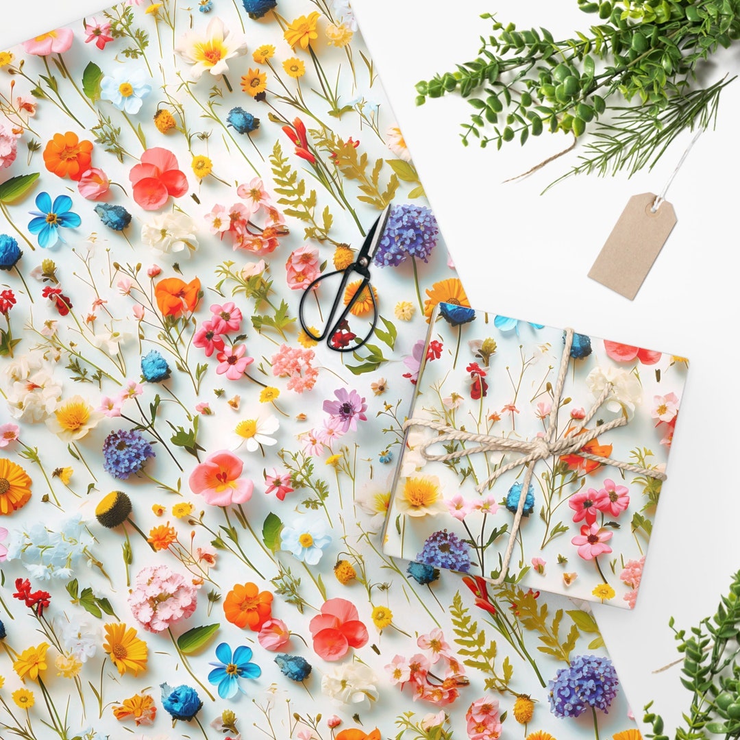 Enchanting Cottagecore Wrapping Paper Rolls / Vibrant Wildflowers Gift ...