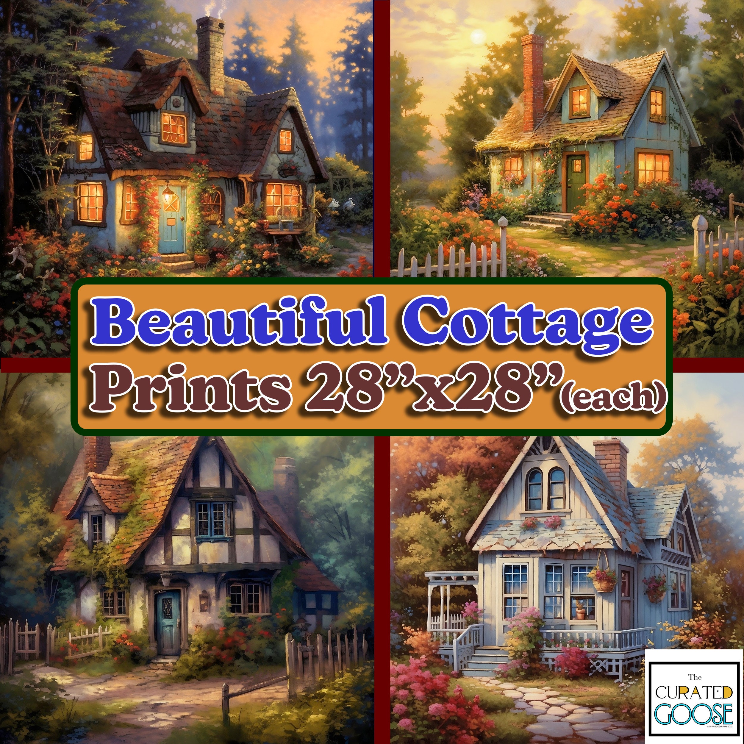 Quaint Cottage 12 PNG Image Bundle Digital Print Wall Decorations - Etsy