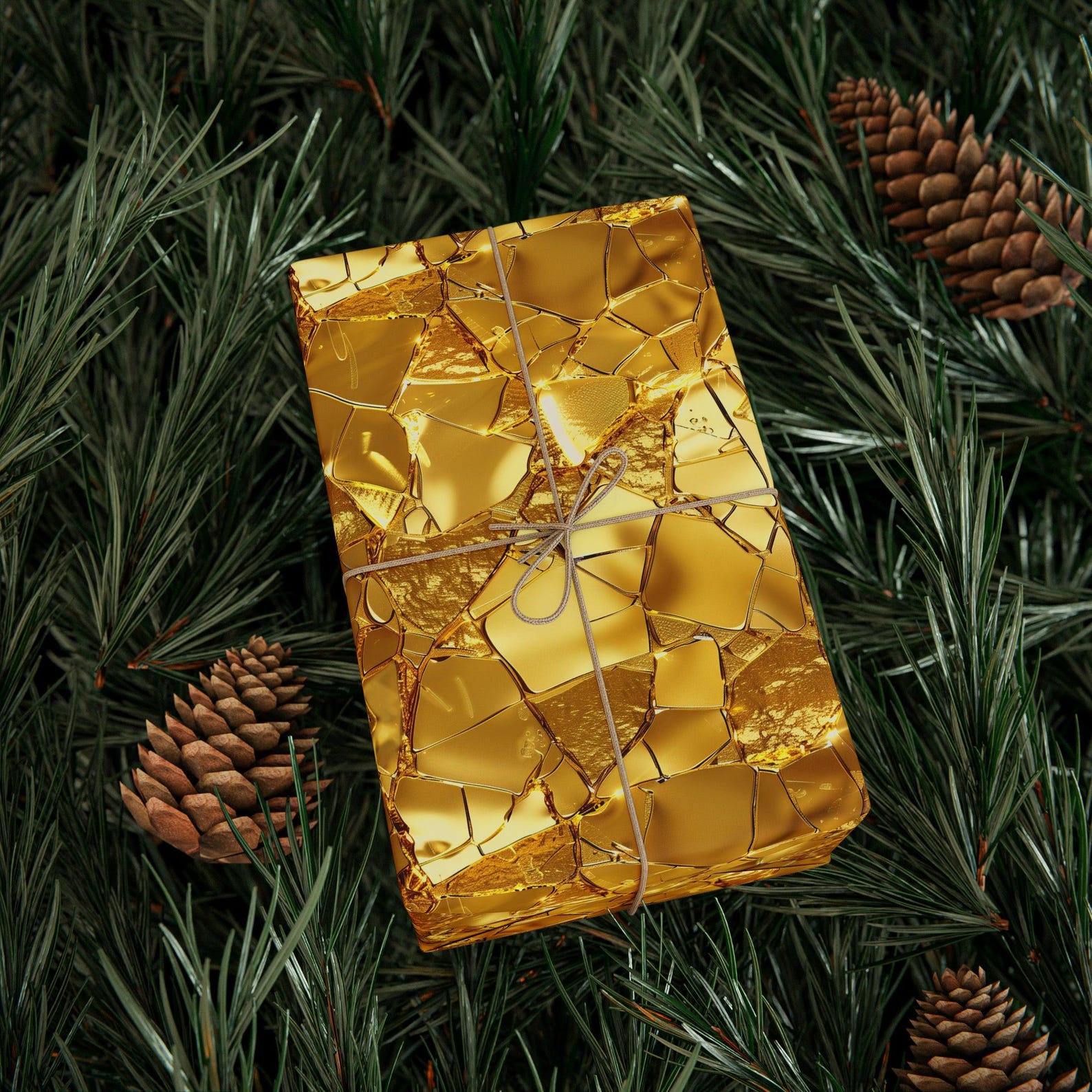Gold Shattered Glass Wrapping Paper: Fine Art Giclee Rolls - Etsy