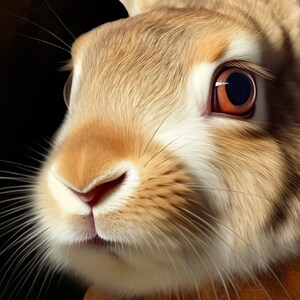 Majestic Royal Bunny Portrait Whimsical Rabbit Art on Canvas for Home ...