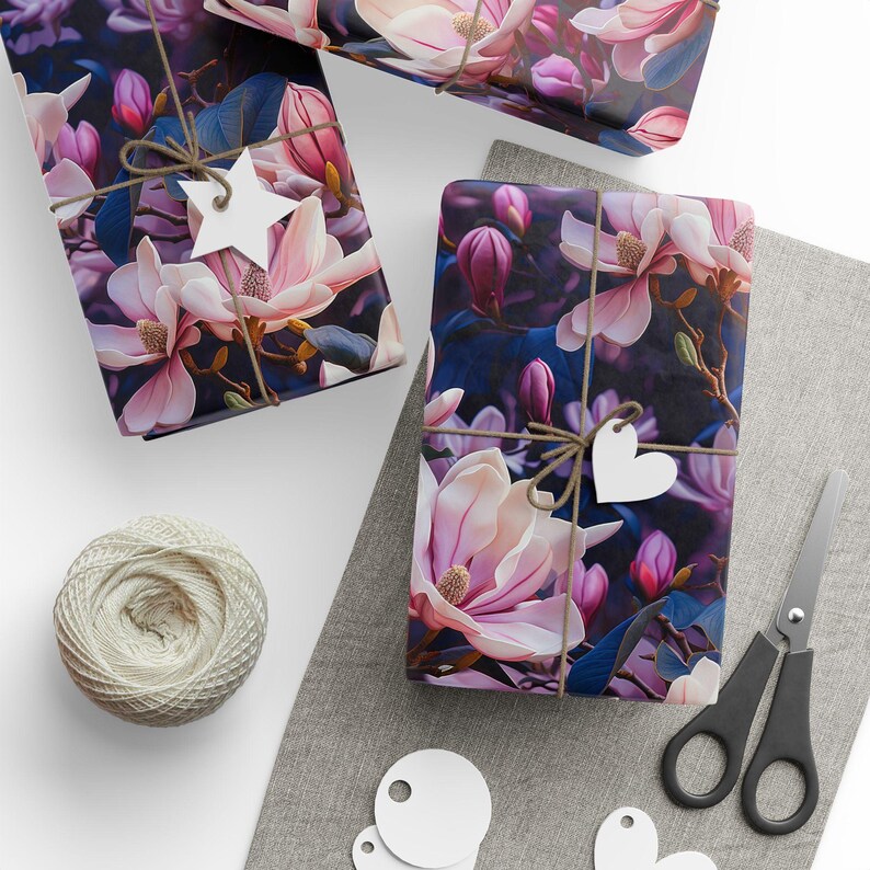 Magnolia Blossoms Wrapping Paper Rolls – Timeless Beauty for Every ...