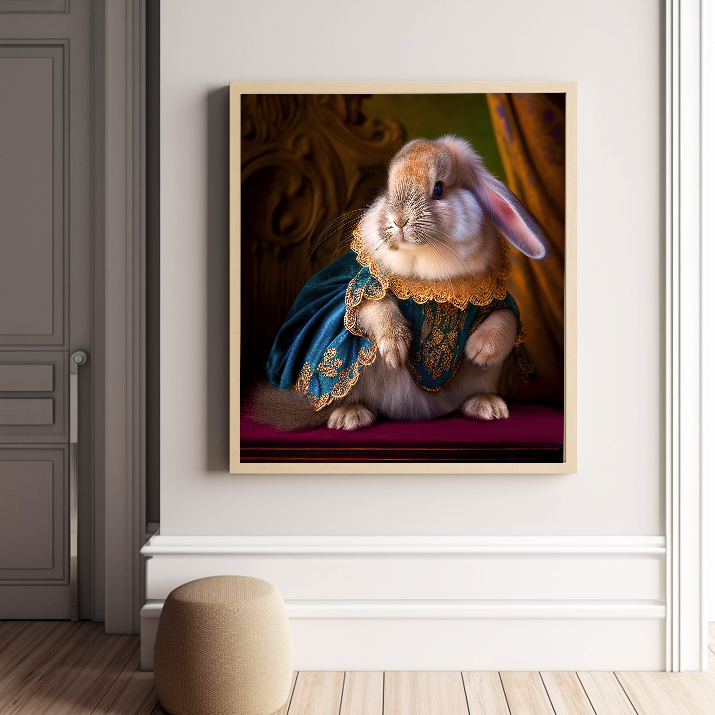 Renaissance Style Rabbit Portrait in Victorian Costume JPEG, Victorian ...