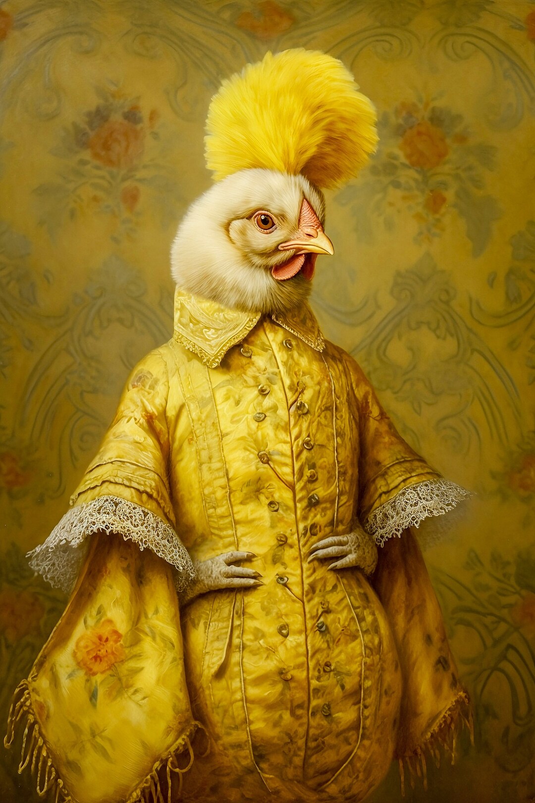 Sassy Renaissance Hen Art Print Victorian Animals in Costume - Etsy