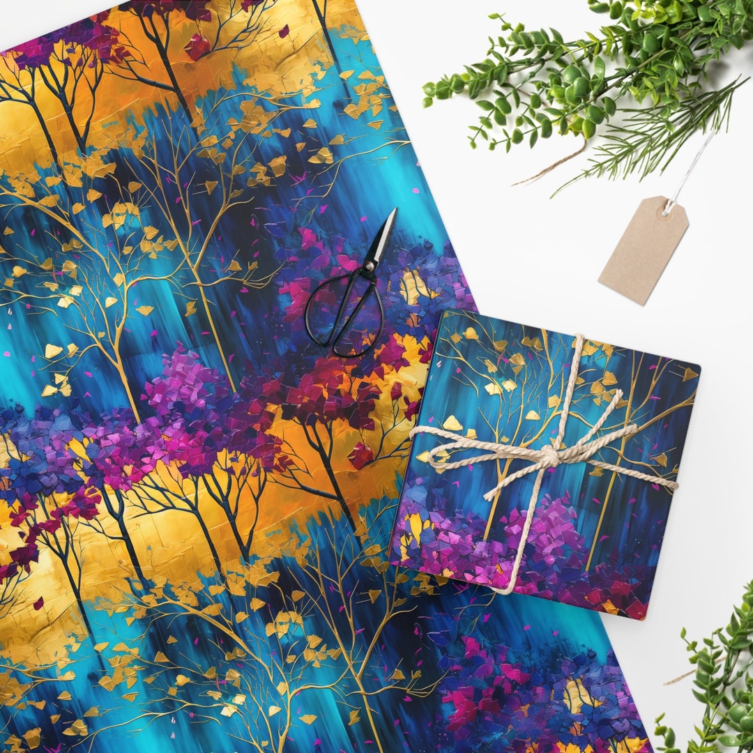 Colorful Abstract Wrapping Paper Rolls Luxurious Modern Art Gift Wrap ...