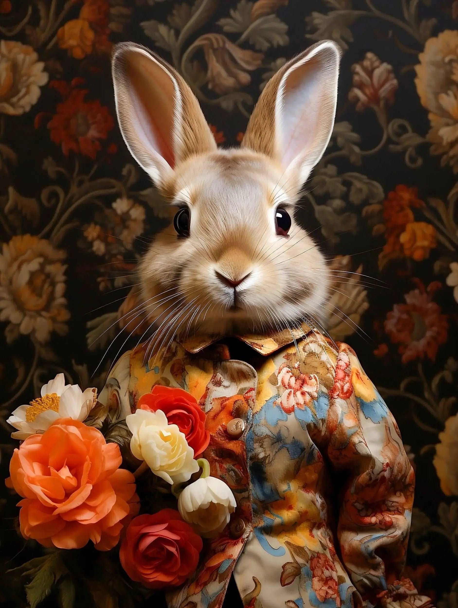 Victorian Bunny Portrait Art Print Victorian Wedding Party Collection ...