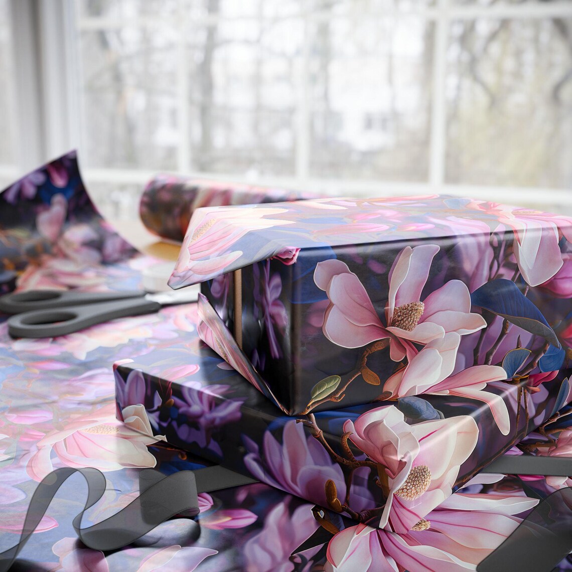 Magnolia Blossoms Wrapping Paper Rolls – Timeless Beauty for Every ...