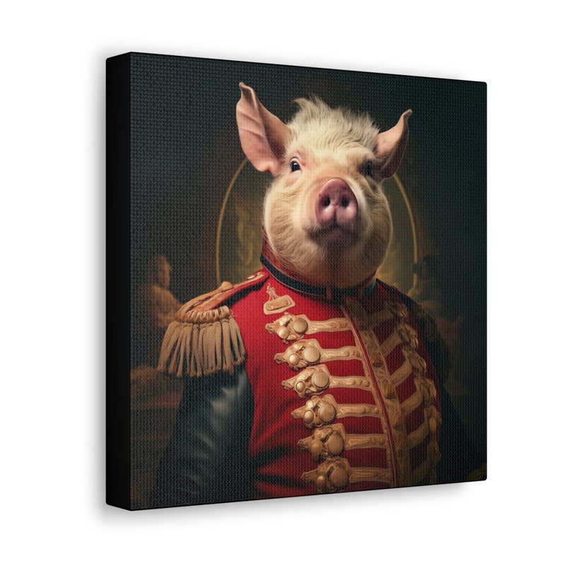 Victorian Pig Soldier general Sow Gallery Wrap Canvas - Etsy