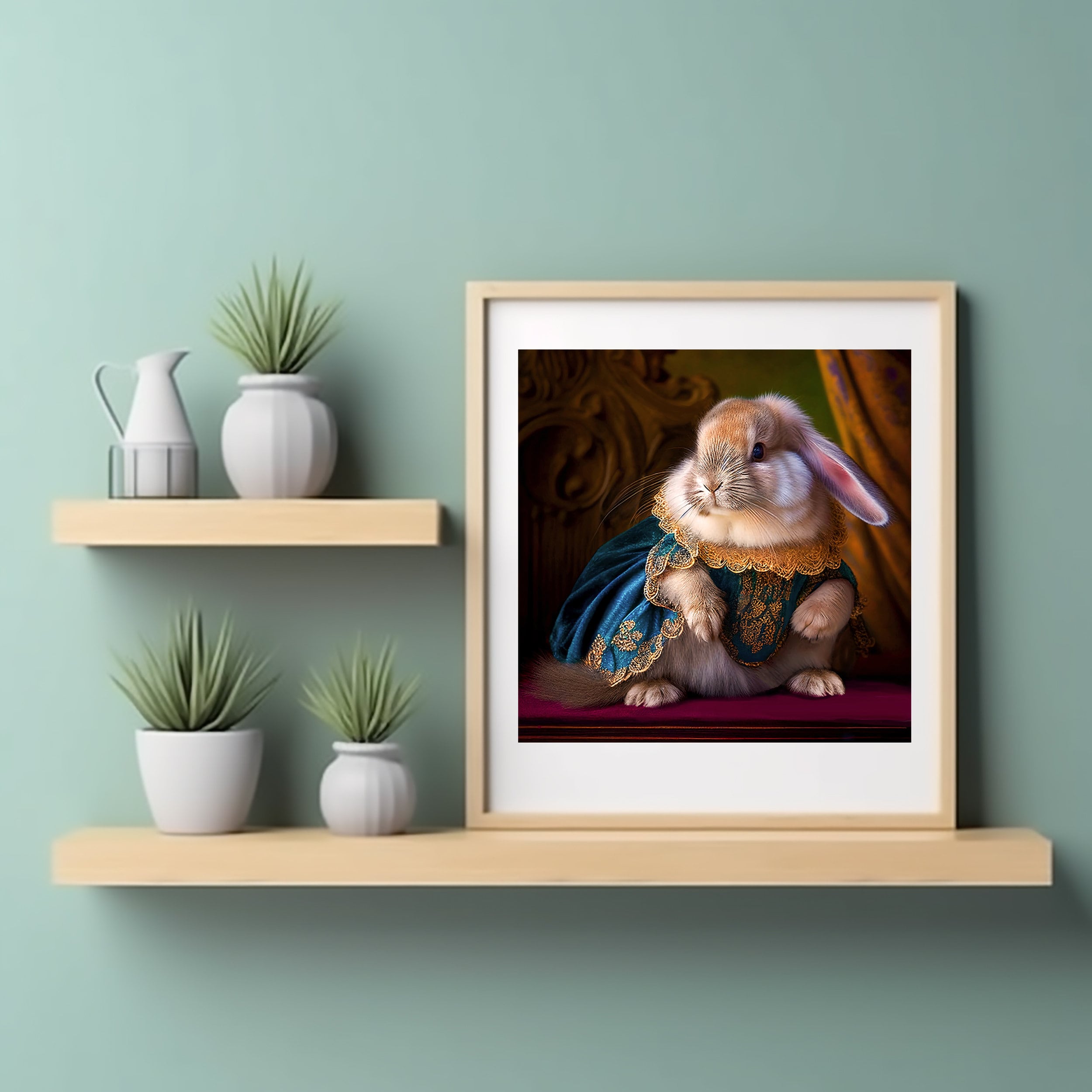 Renaissance Style Rabbit Portrait in Victorian Costume JPEG, Victorian ...