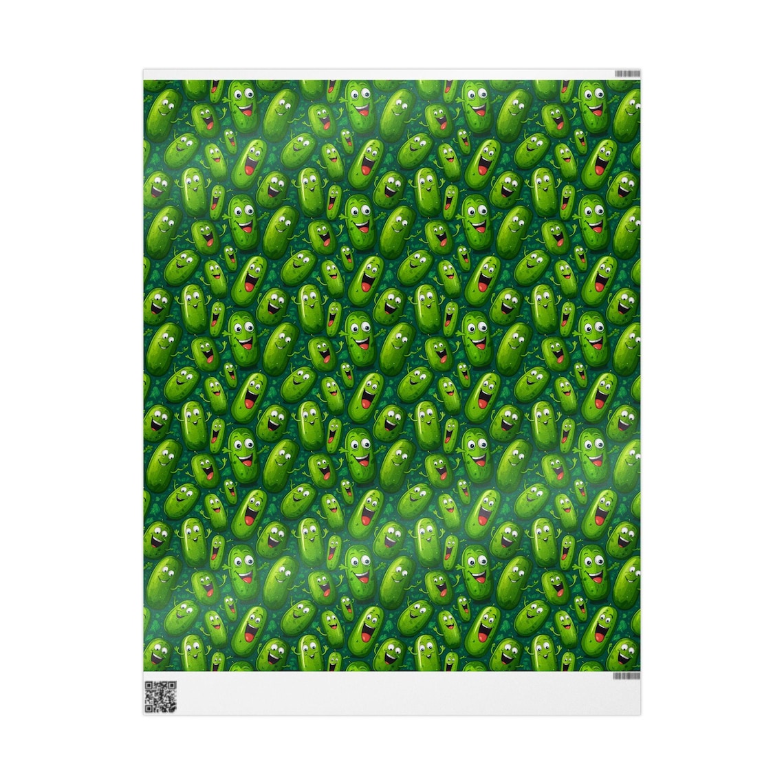 Pickle Power! Fun & Quirky Green Cartoon Pickle Wrapping Paper Rolls ...