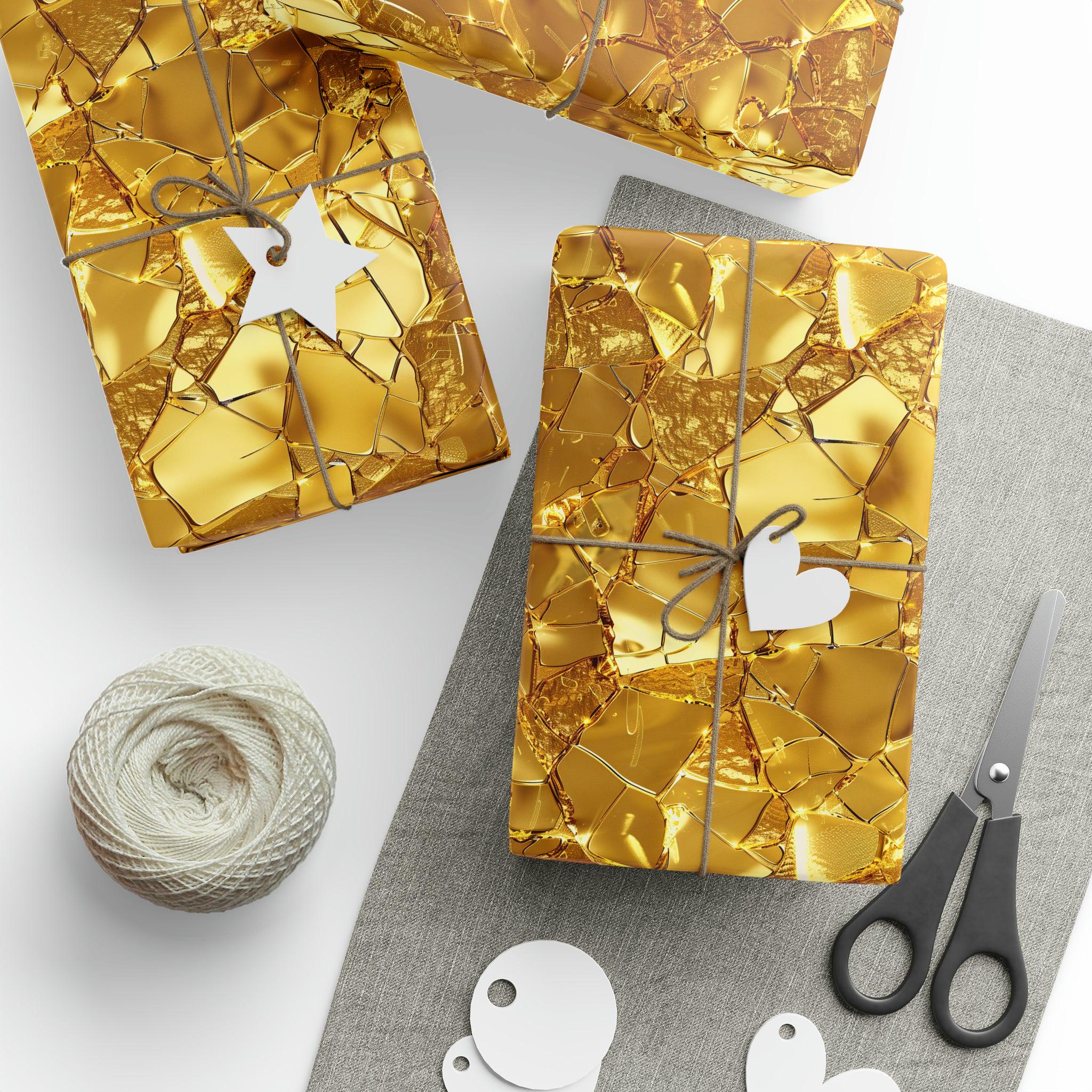 Gold Shattered Glass Wrapping Paper: Fine Art Giclee Rolls - Etsy