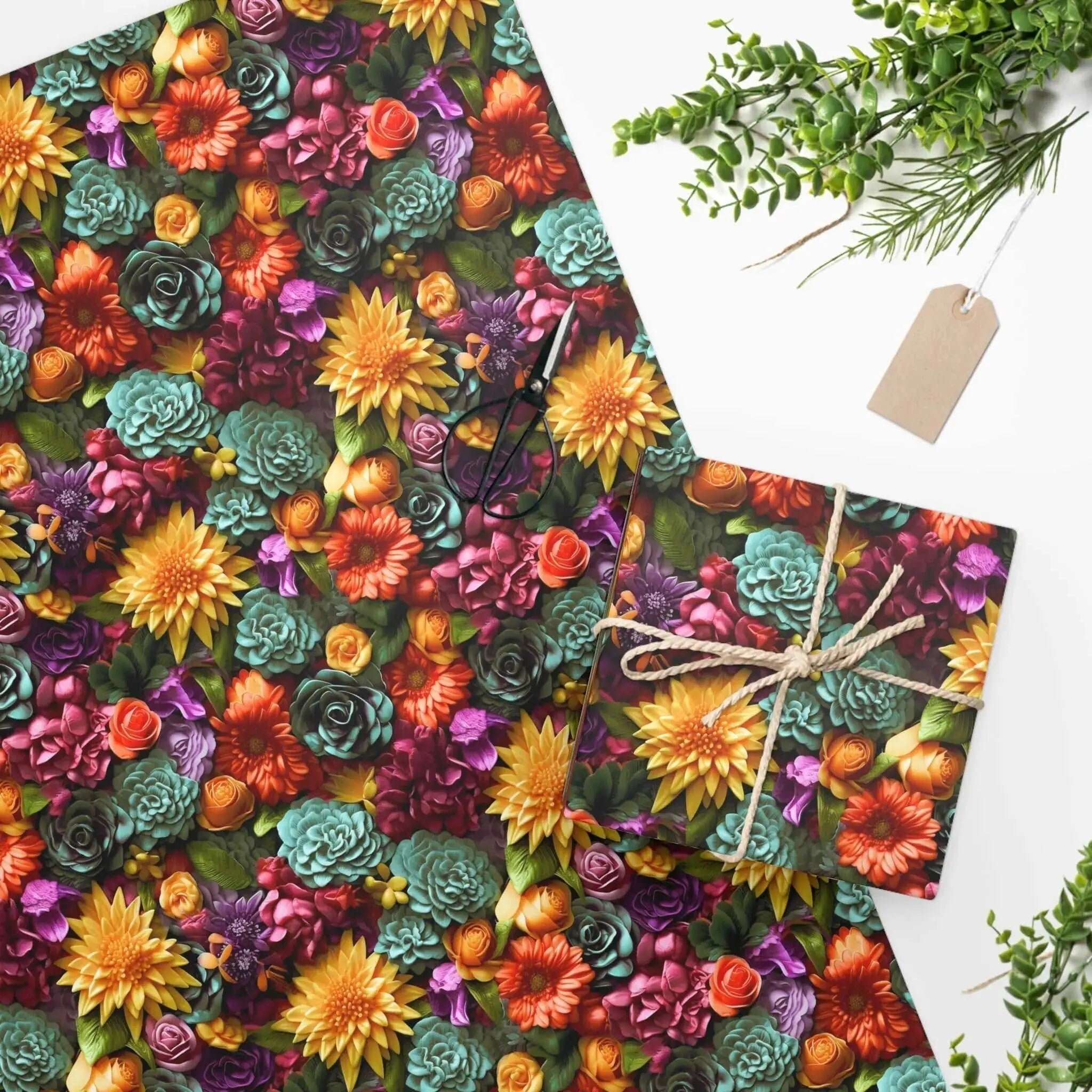 Vintage Floral Wrapping Paper Rolls - Etsy