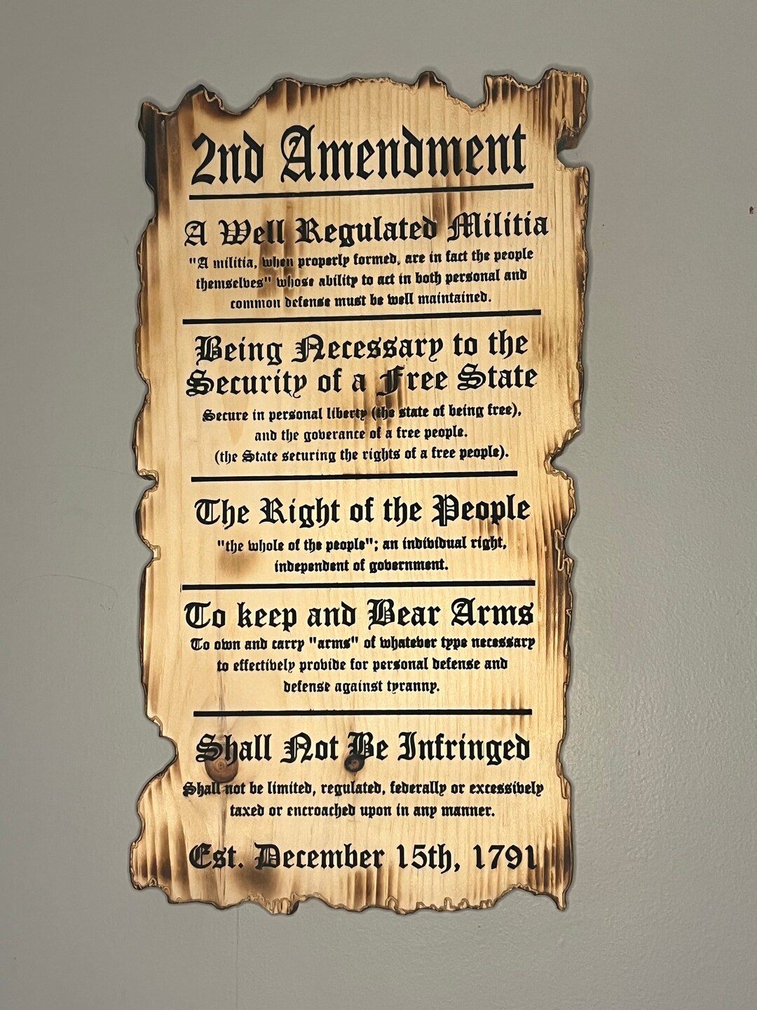 Engraved 2nd Amendment Wall Sign - Etsy