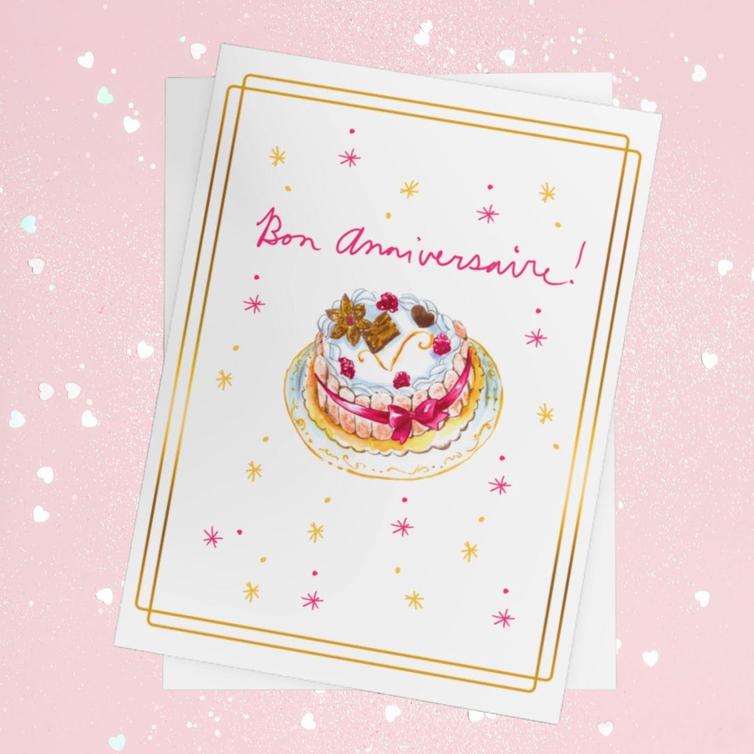 Birthday Greeting Cards: Bon Anniversaire (french Birthday Gift for Her ...