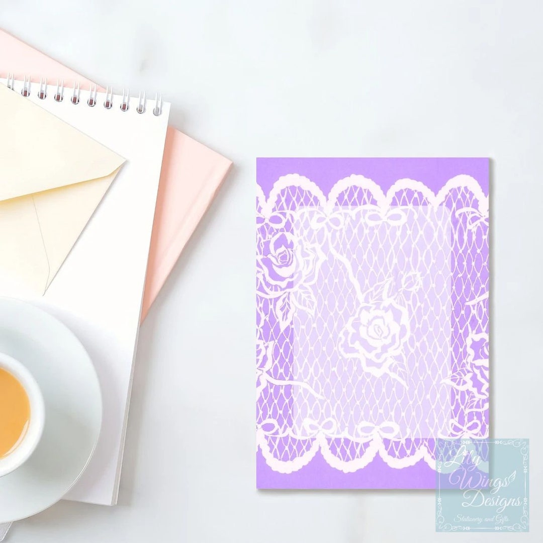4" X 6" Notepad: Lavender Rose Lace - Etsy