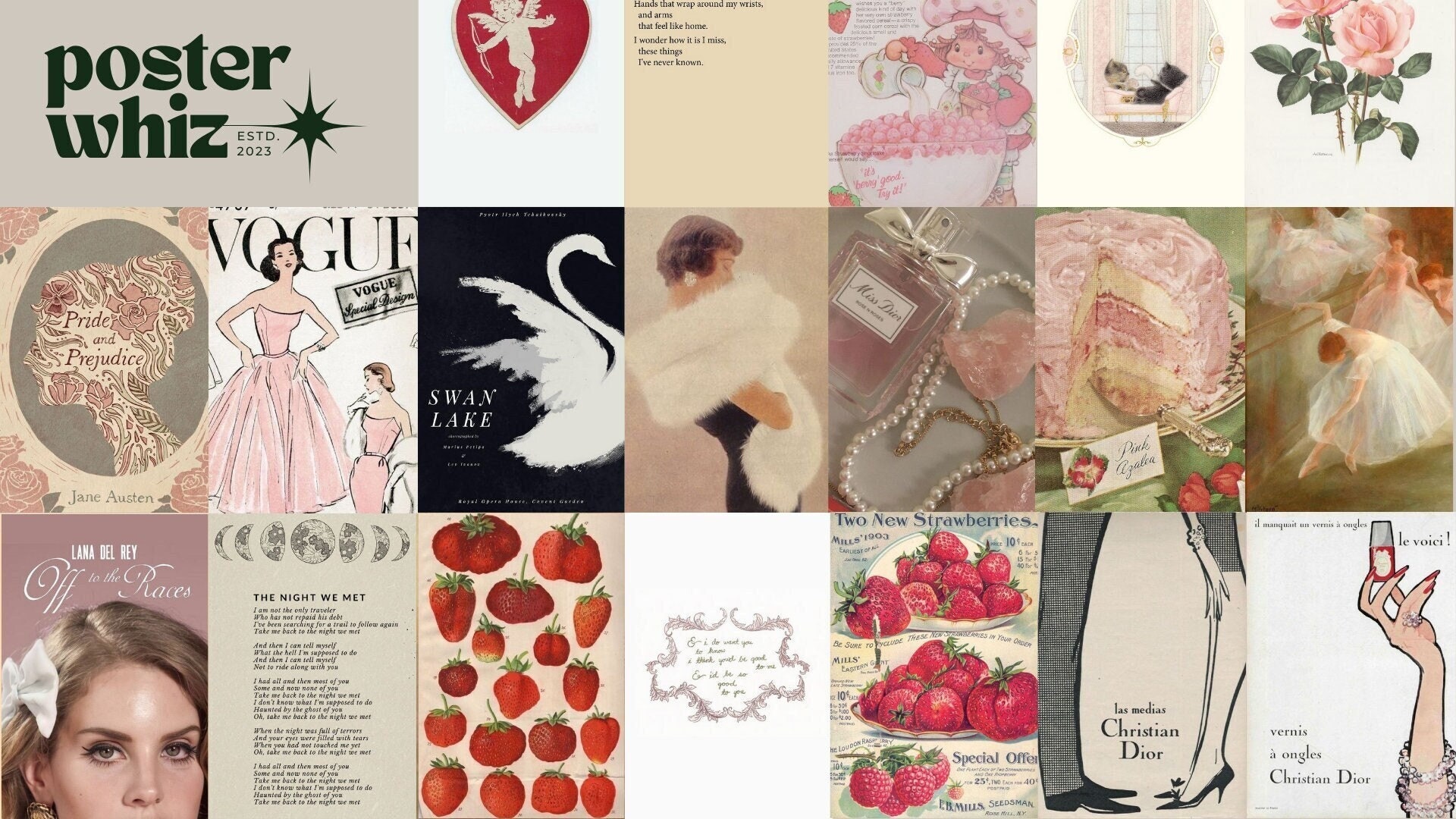 50 PCS Coquette Collage Posters DIGITAL DOWNLOAD Lana Del Rey Aesthetic ...