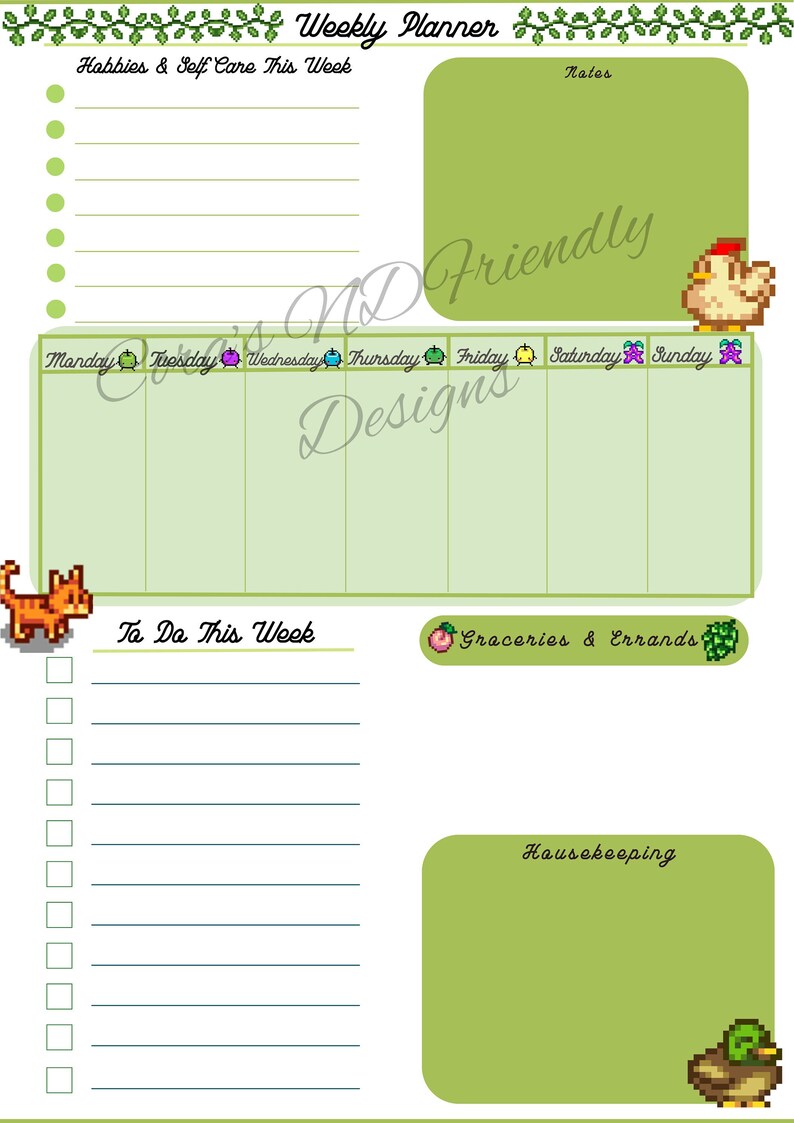 Stardew Valley Planner - Month, Week, Day Pages || Digital Download ...