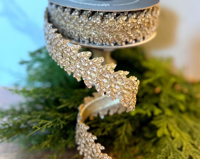 CLEAR SPARKLING JEWEL Ribbon- 1 Inch, Wired Ribbon, Designer Ribbon ...