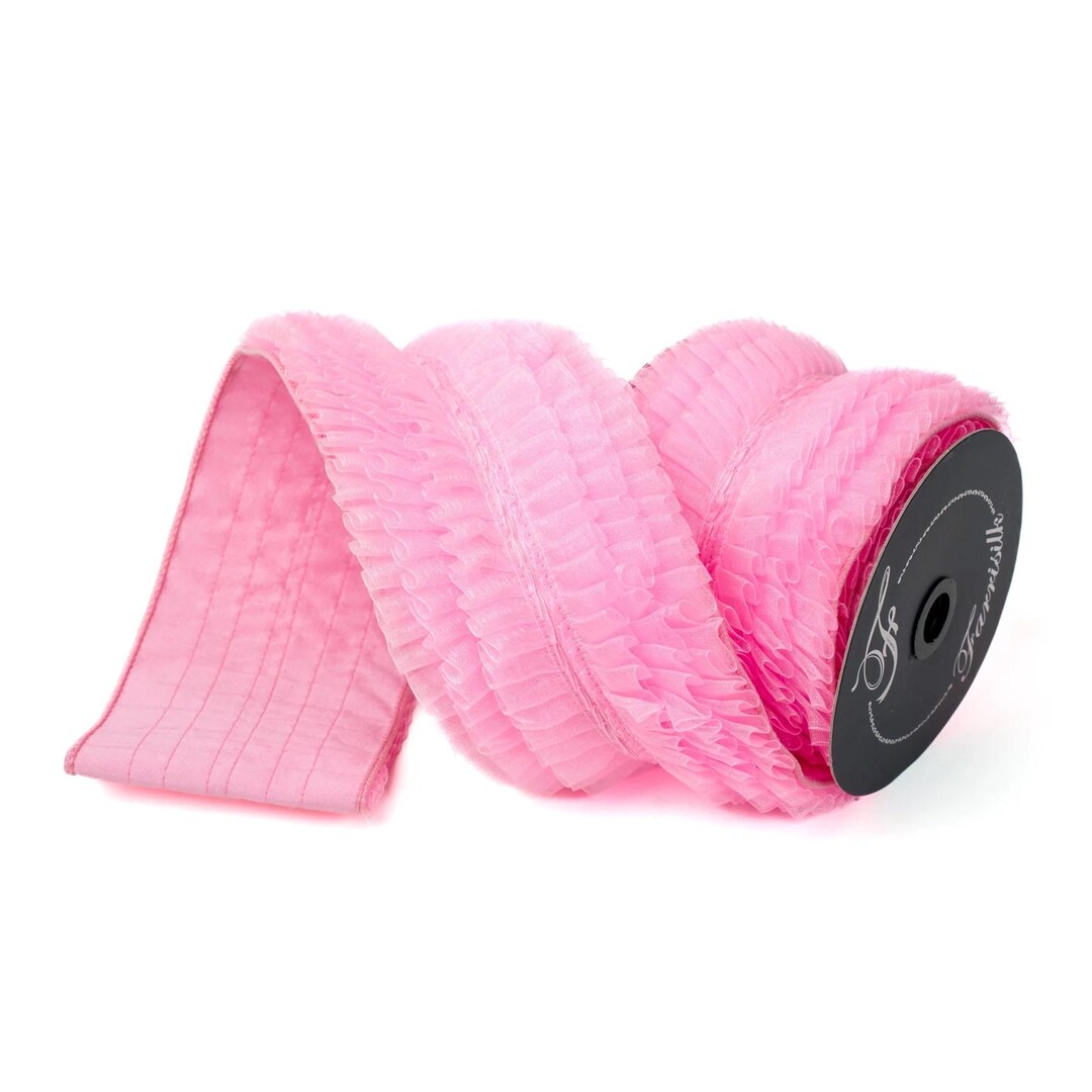 4” PINK BALLERINA Ribbon, Designer Ribbon, Ribbon, Wired Ribbon ...