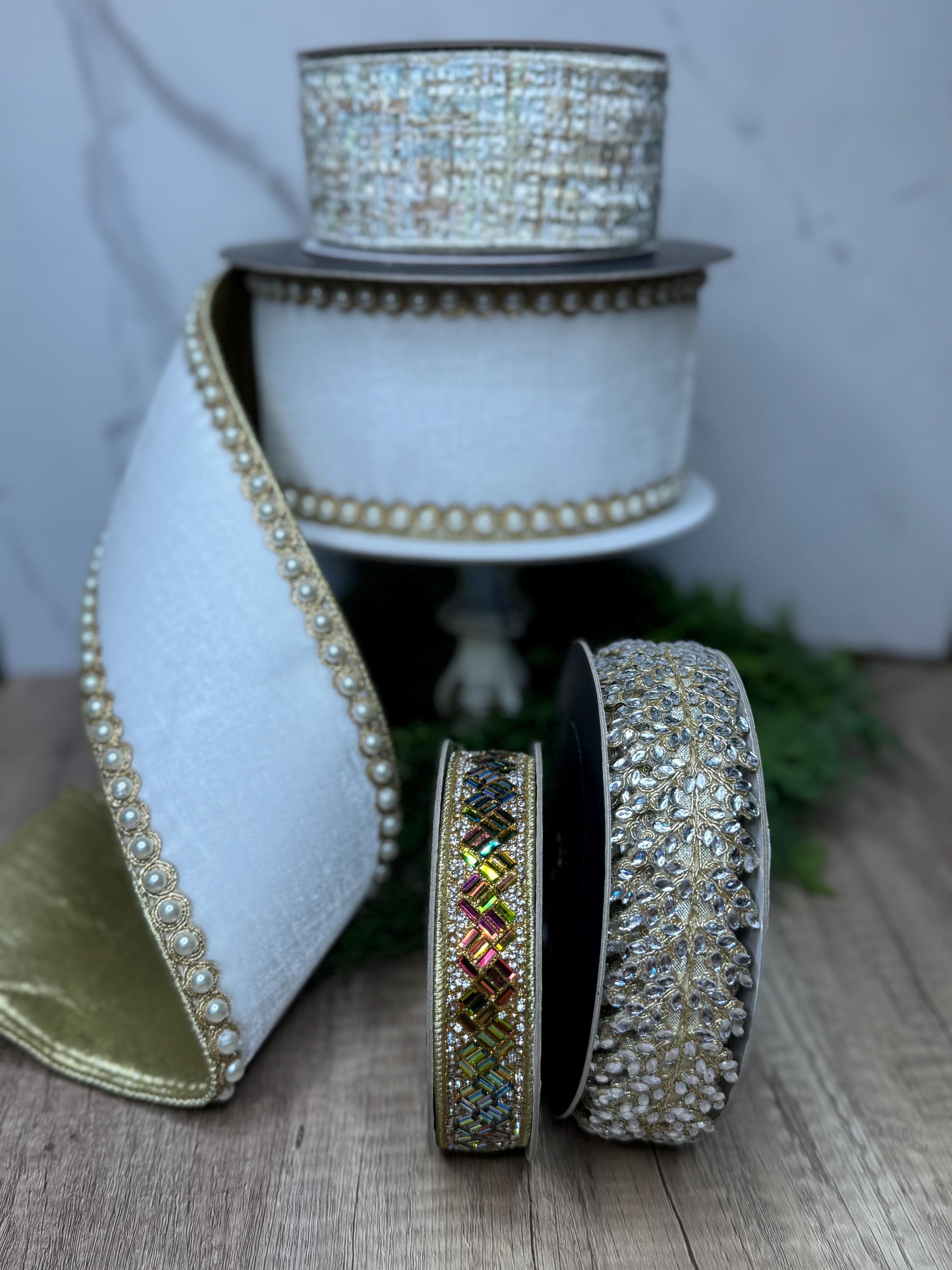 1 Inch Jubilee Jewel Ribbon, Wired Ribbon, Designer Ribbon, Farrisilk ...