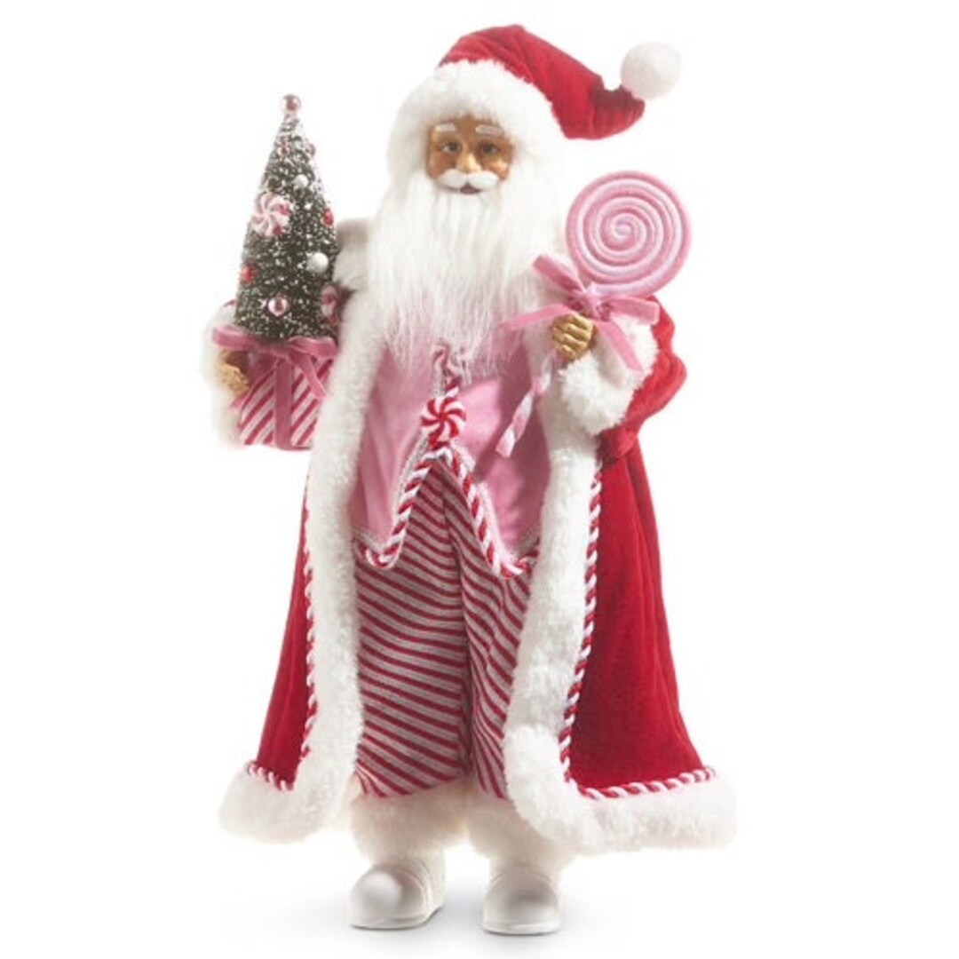 18peppermint Swirl Santa in Pink and Red, Christmas Decor - Etsy