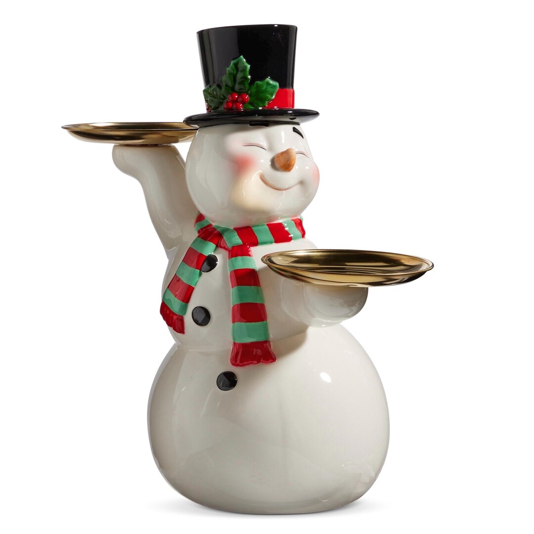16” RETRO CHRISTMAS CAKE Plate, Christmas Decor, Snowman Display - Etsy