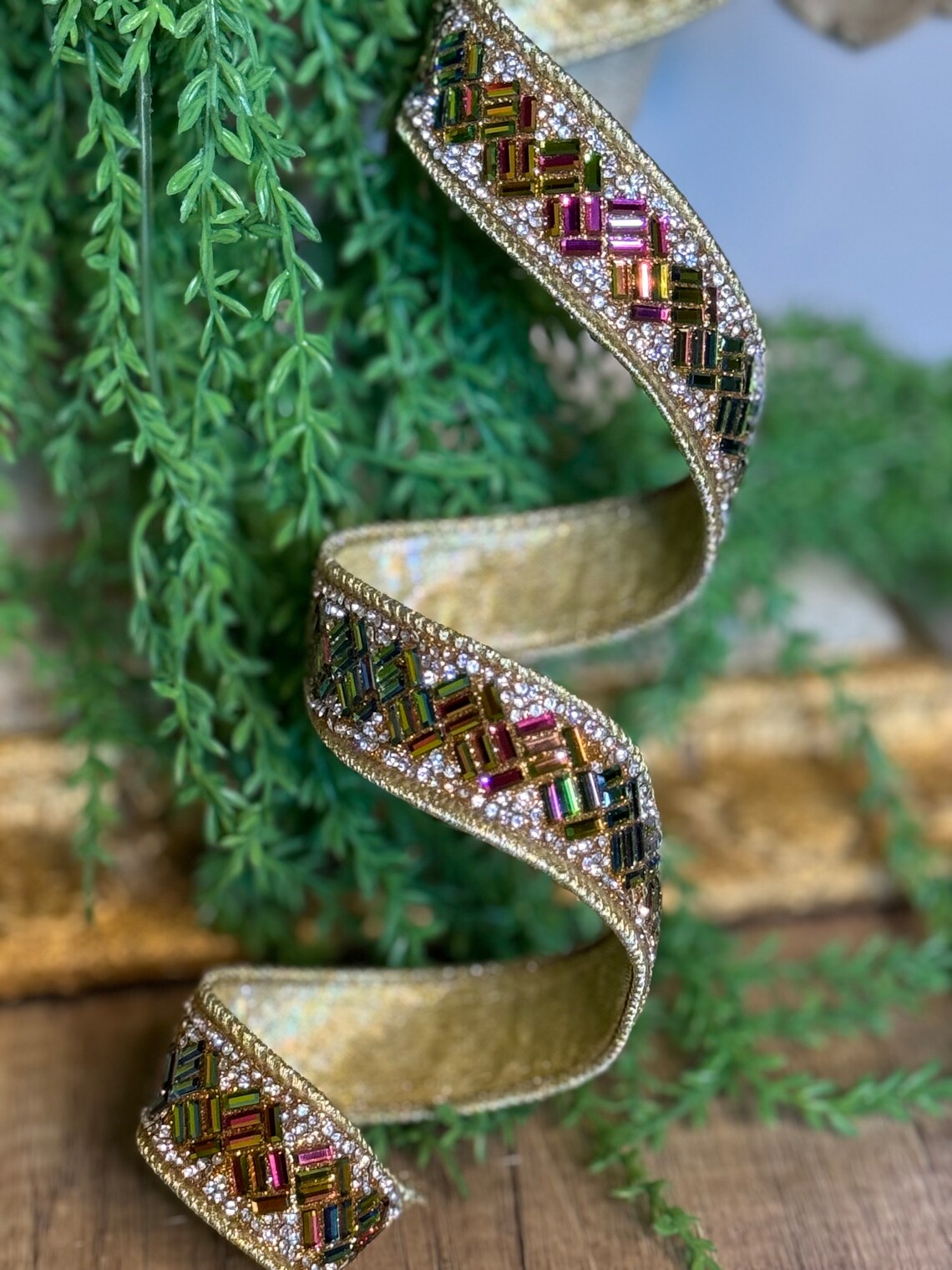 1 Inch Jubilee Jewel Ribbon, Wired Ribbon, Designer Ribbon, Farrisilk ...