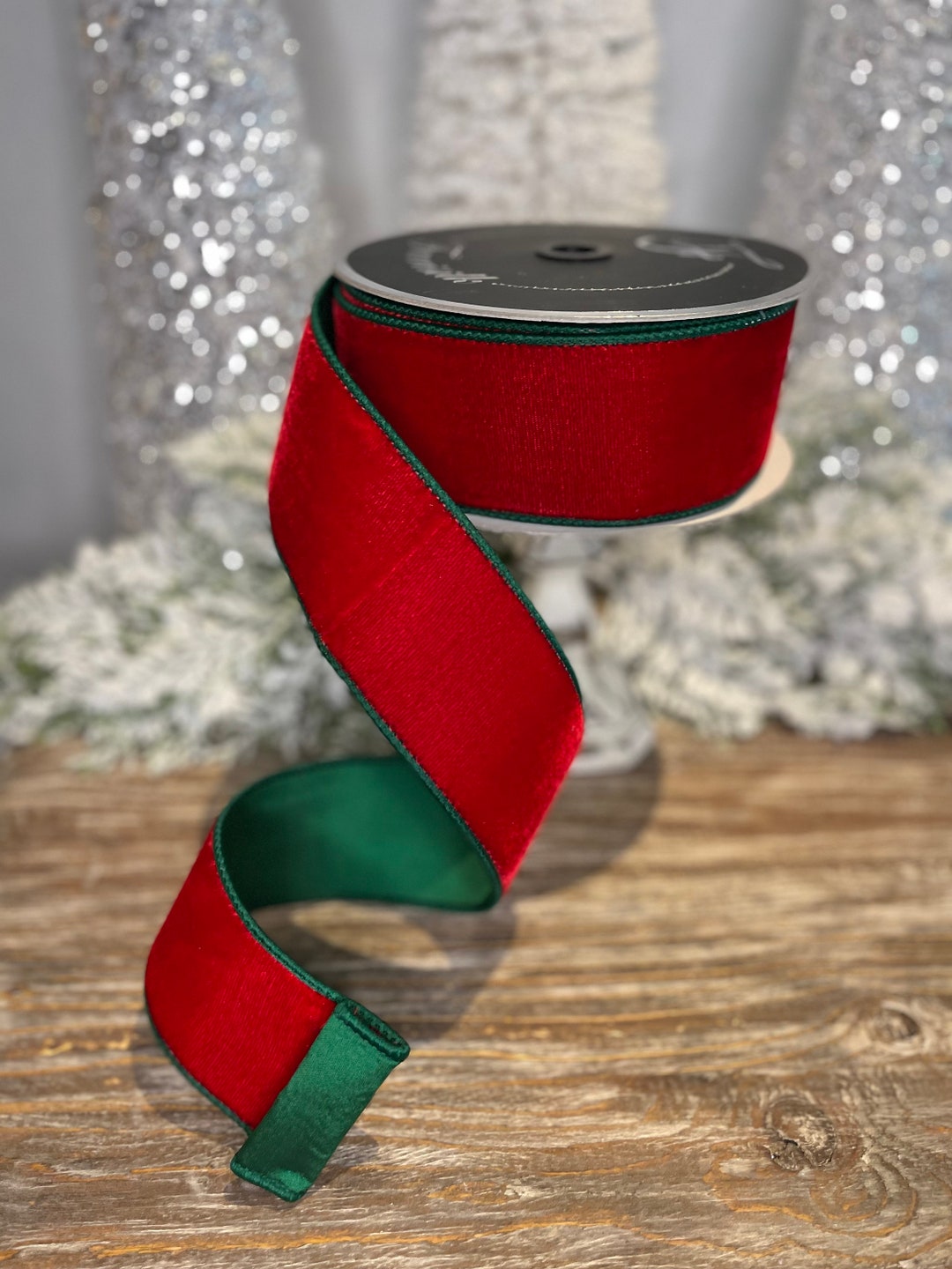 2.5 Two-tone Christmas Ribbon, Designer Ribbon, Ribbon, Wired Ribbon ...