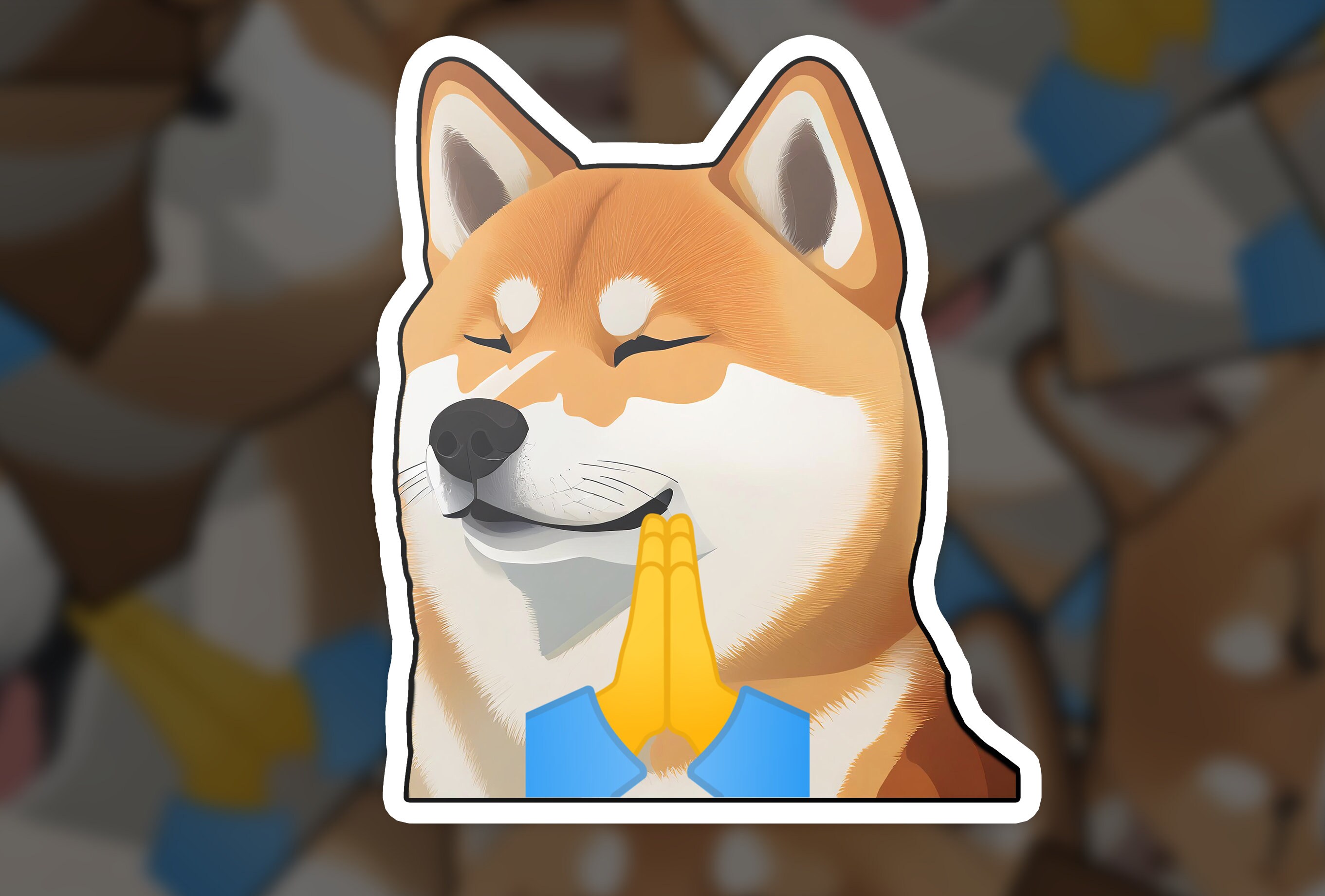 Cheems Bless Meme Sticker for Laptop, Water Bottle, Journal, Planner ...