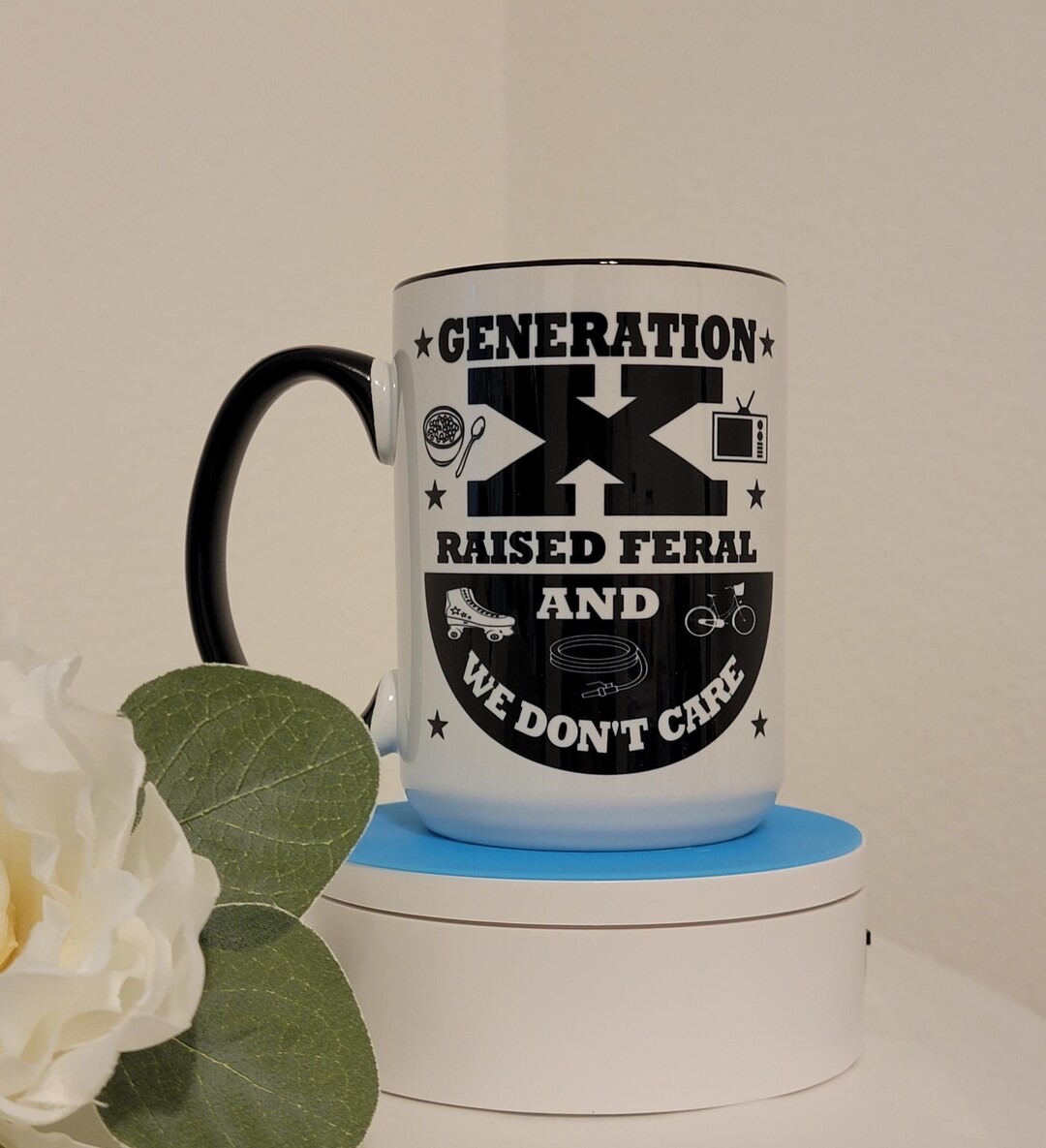 Gen X Mug: Raised Feral, Funny Coffee Mug 15 Oz - Etsy
