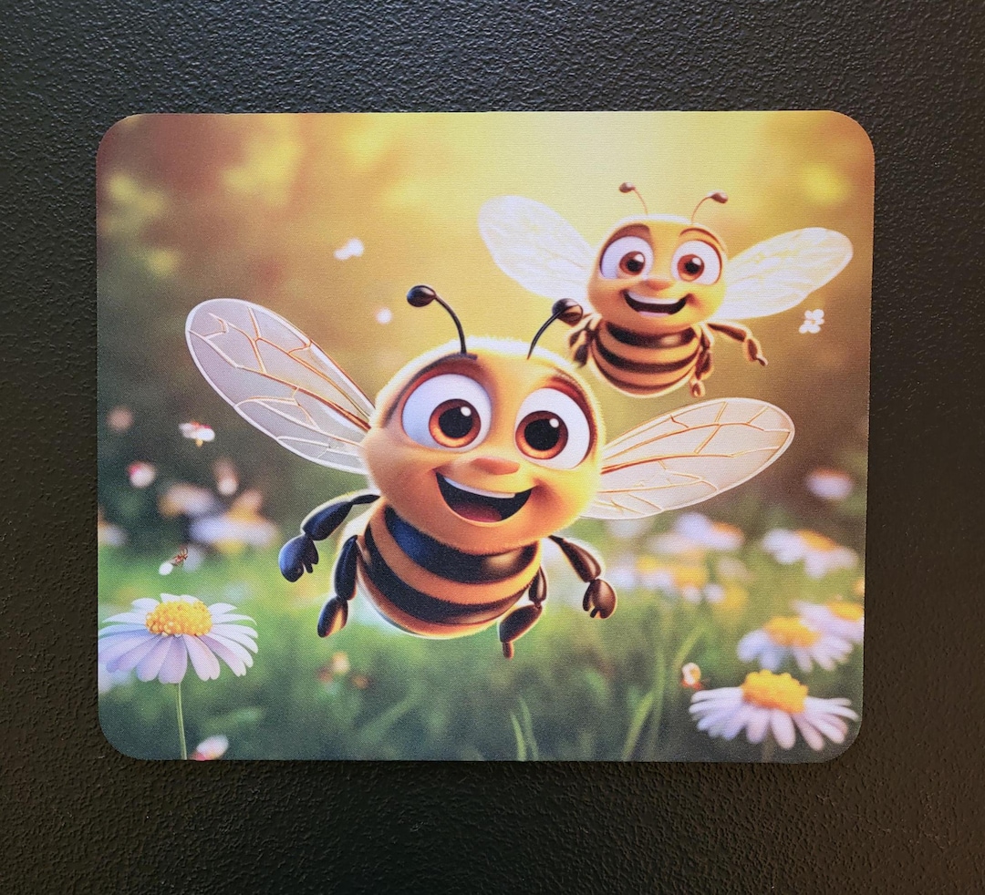 Cute Bees Mouse Pad, Work Mousepad, Desk Accessory, Cartoon Bees, Bees ...